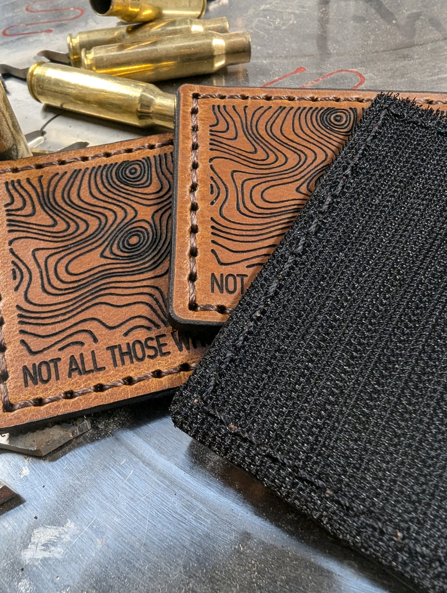 "Topographic Wander" leather patch – York Knife